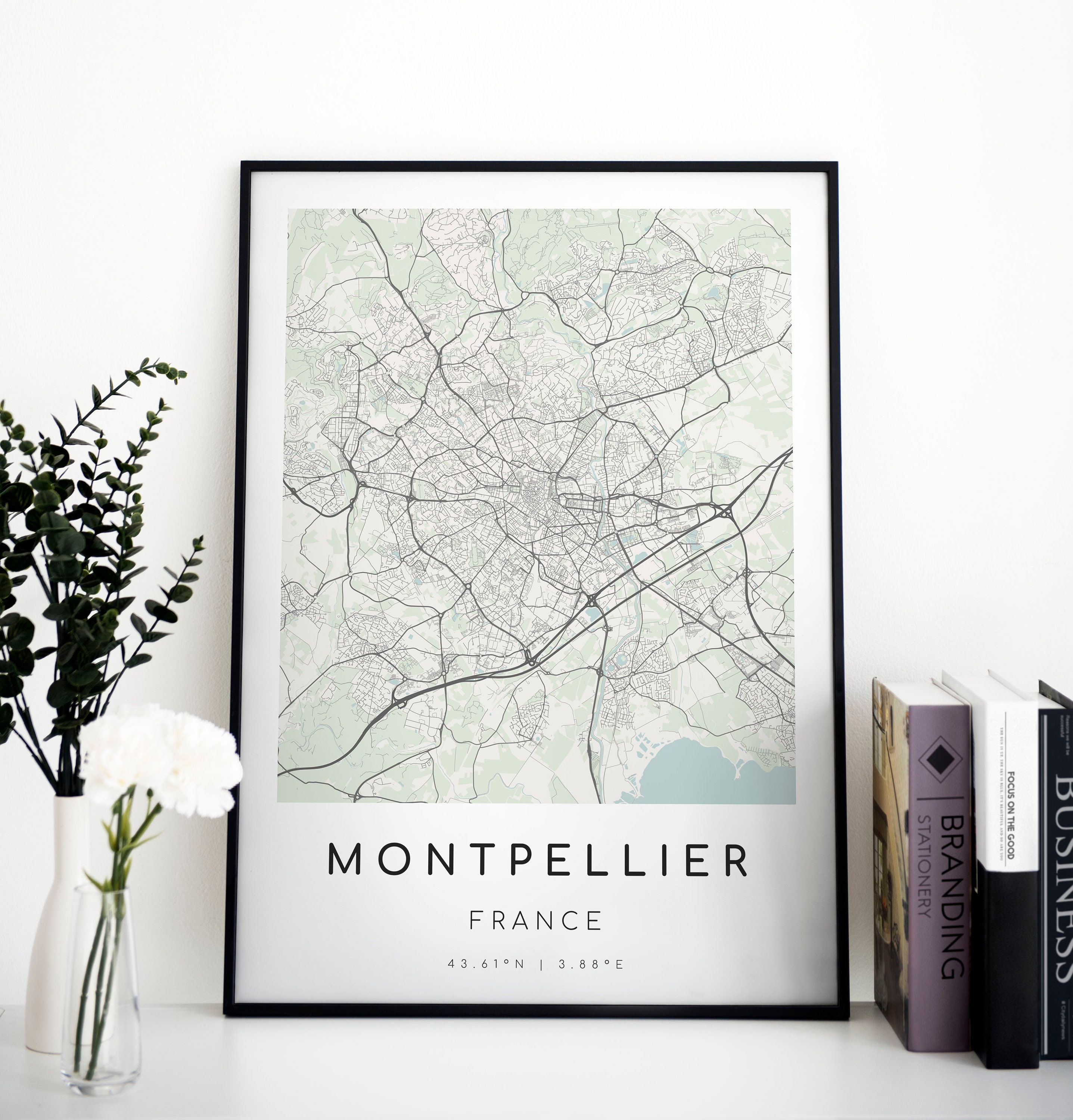 MONTPELLIER France Map Print Map of Montpellier Digital Wall Art ...