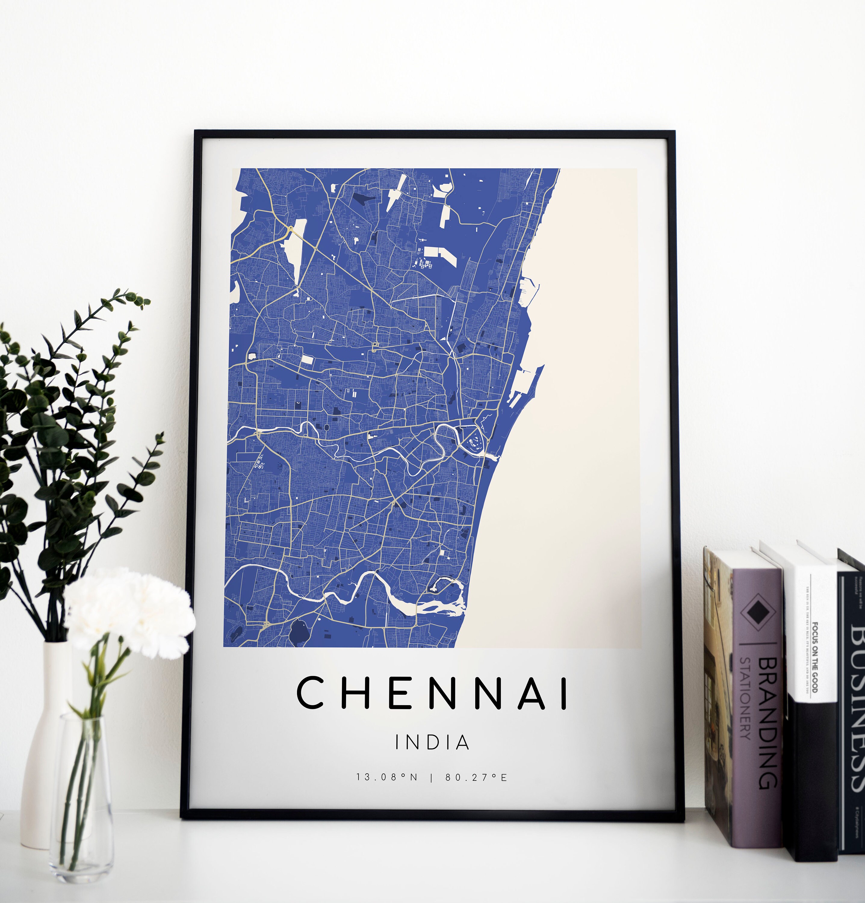 CHENNAI India Map Print Map of Chennai Digital Wall Art Chennai City ...