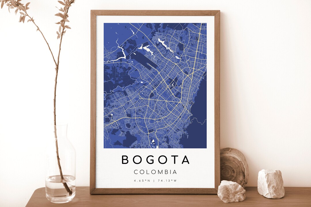 BOGOTÁ Colombia Map Print | Map of Bogotá | Digital Wall Art | Bogotá ...