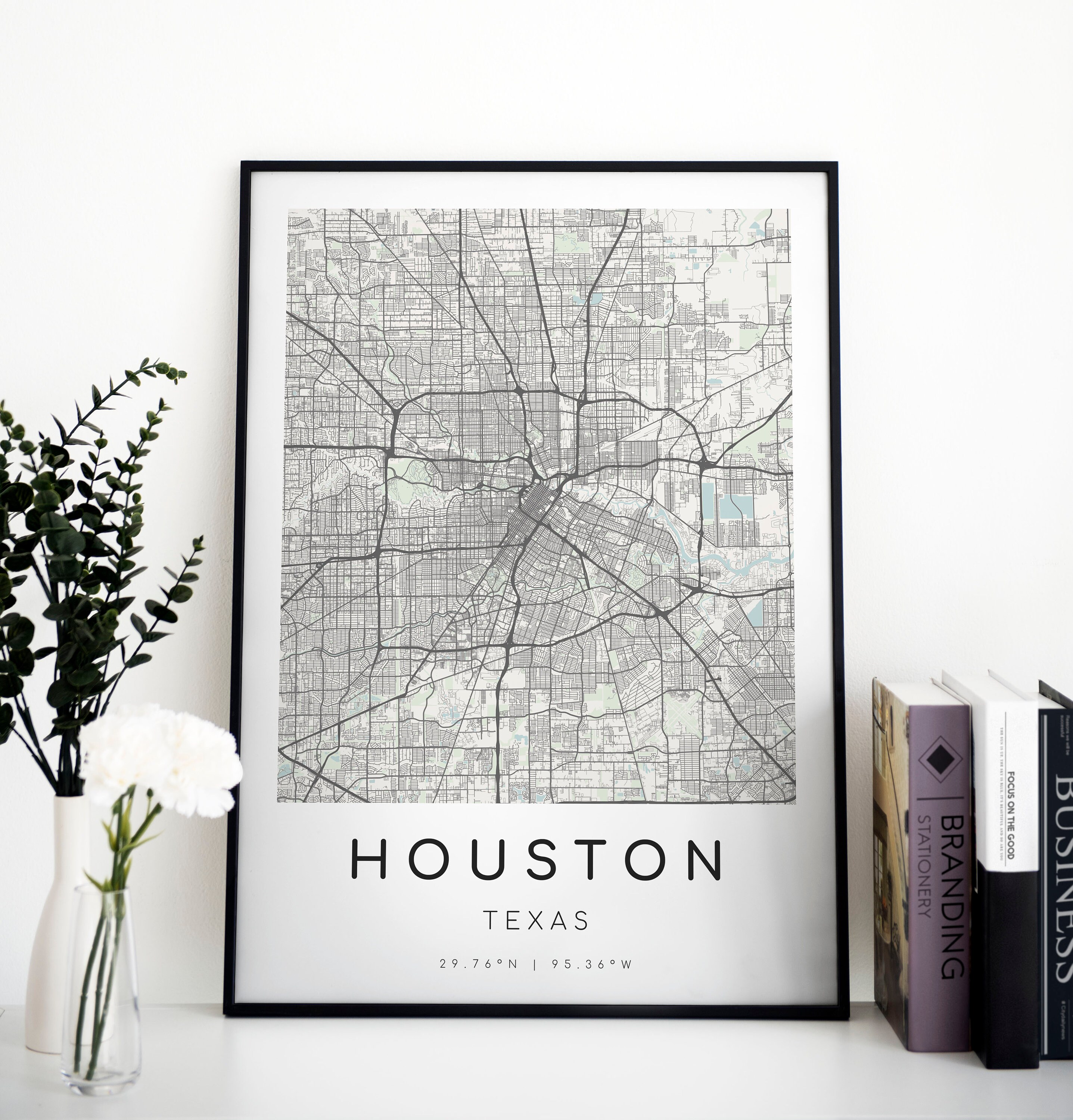 HOUSTON Texas Map Print | Map of Houston | Digital Wall Art | Houston ...