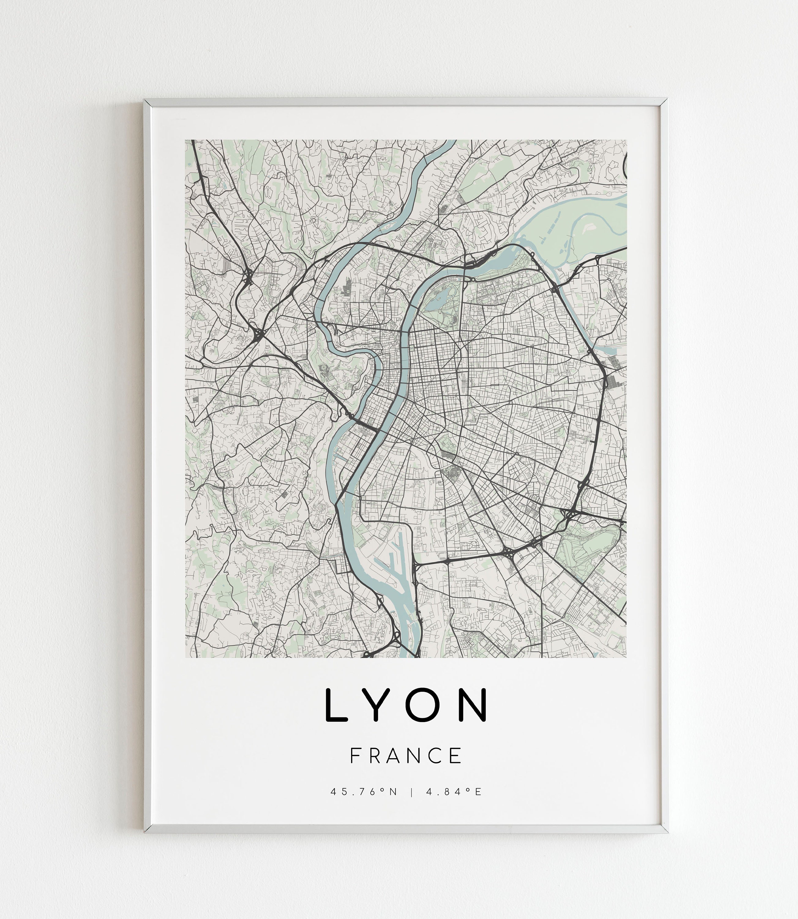 LYON France Map Print Map of Lyon Digital Wall Art Lyon City Map Poster ...