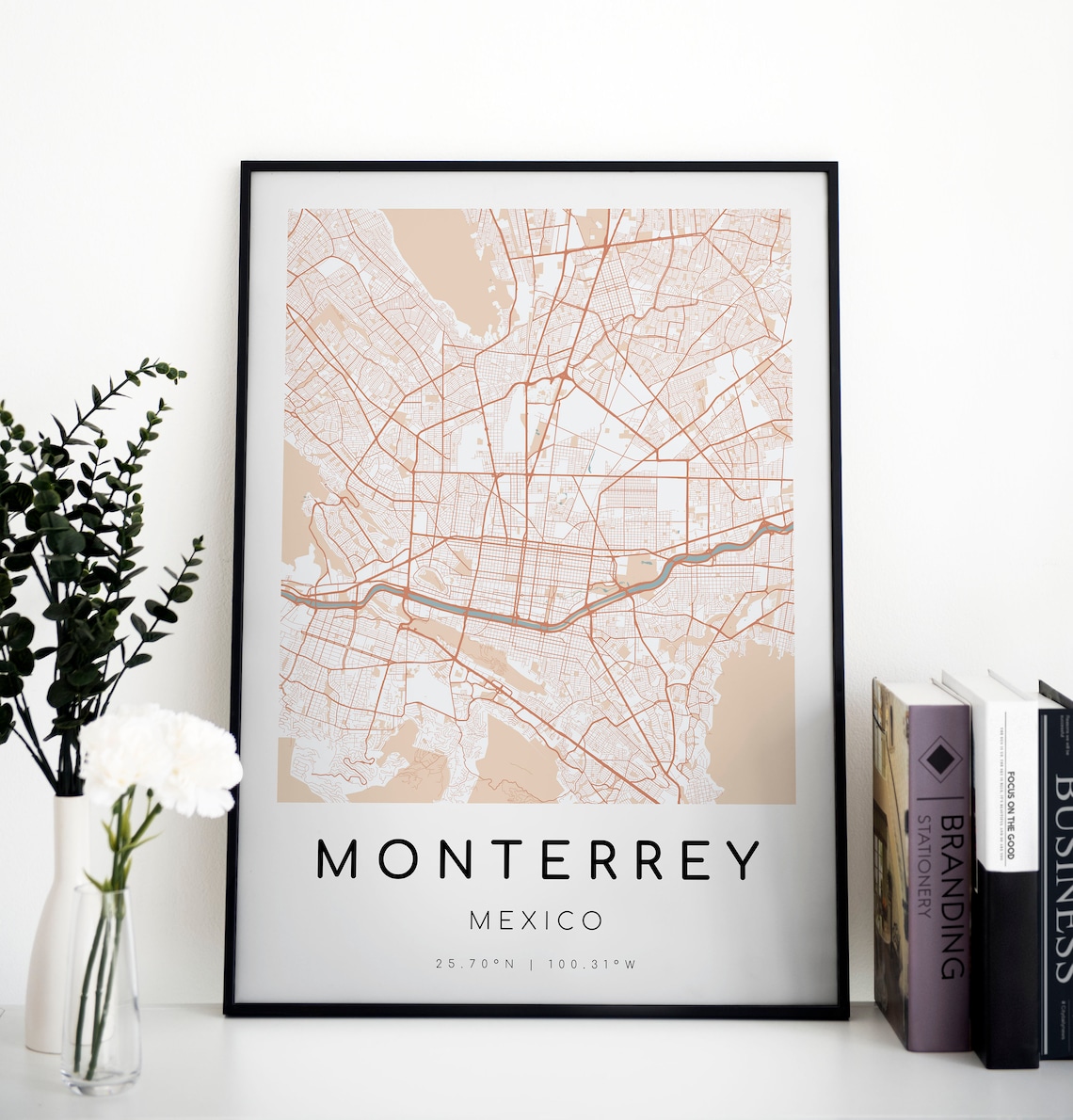 MONTERREY Mexico Map Print Map of Monterrey Digital Wall Art Monterrey ...