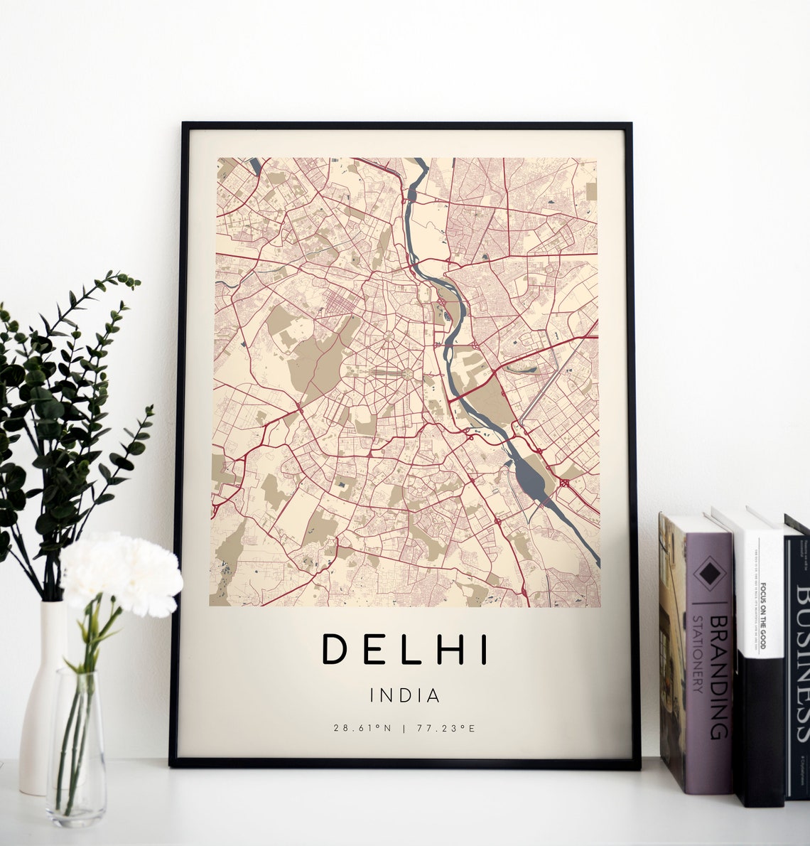 DELHI India Map Print Map of Delhi Digital Wall Art Delhi City Map ...