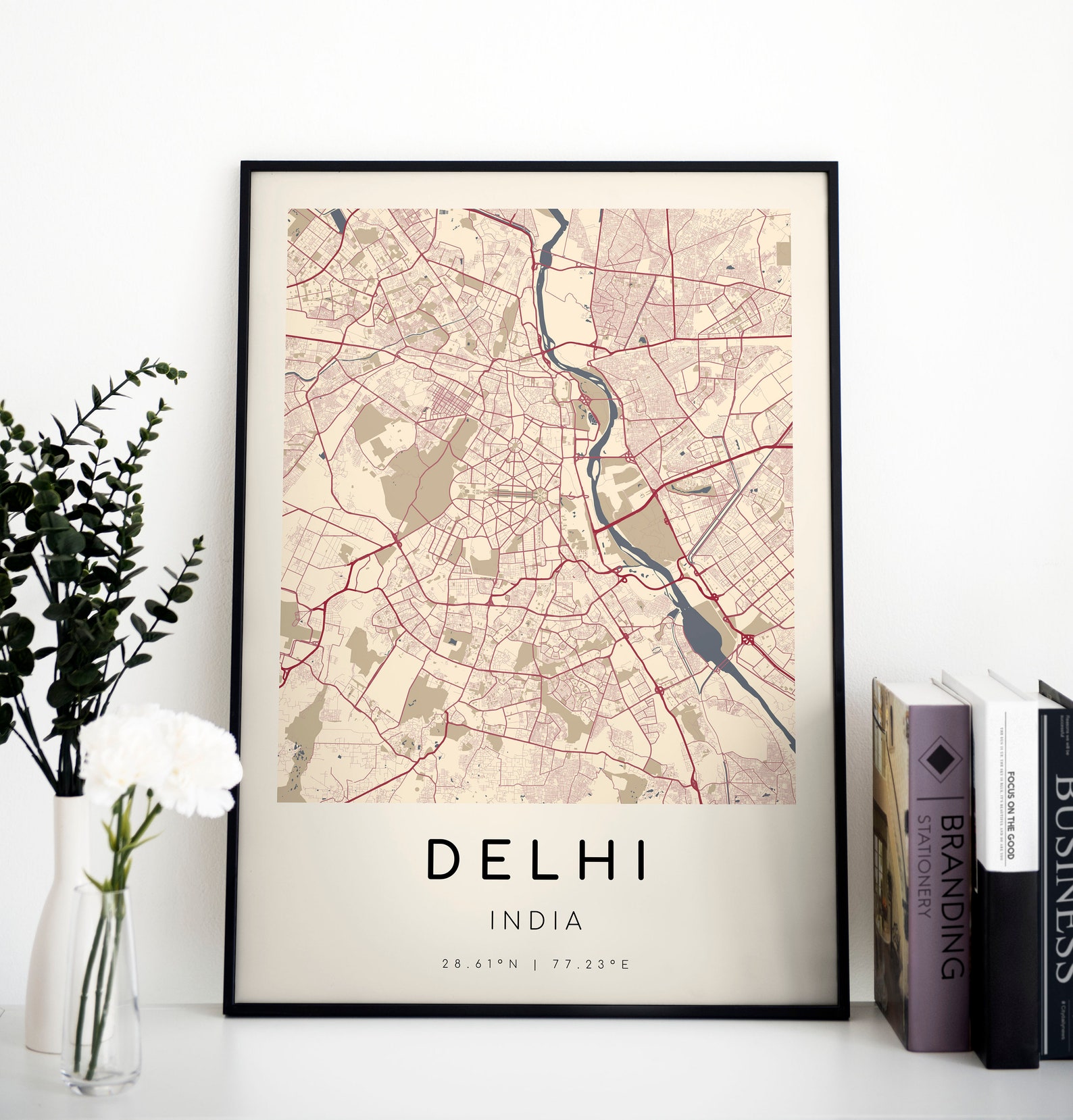 DELHI India Map Print Map of Delhi Digital Wall Art Delhi City Map ...