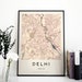 DELHI India Map Print Map of Delhi Digital Wall Art Delhi City Map ...