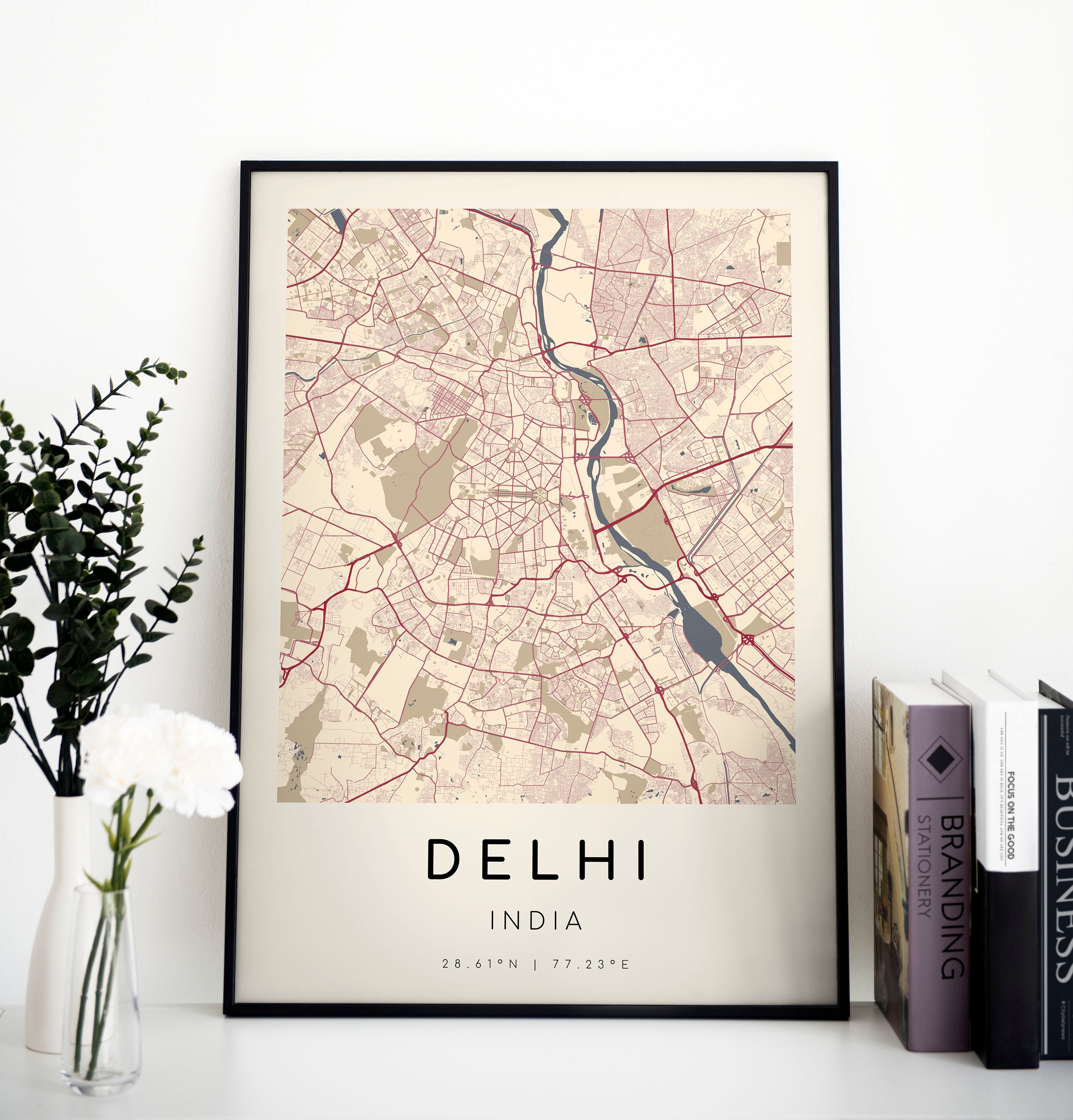 DELHI India Map Print Map of Delhi Digital Wall Art Delhi City Map ...