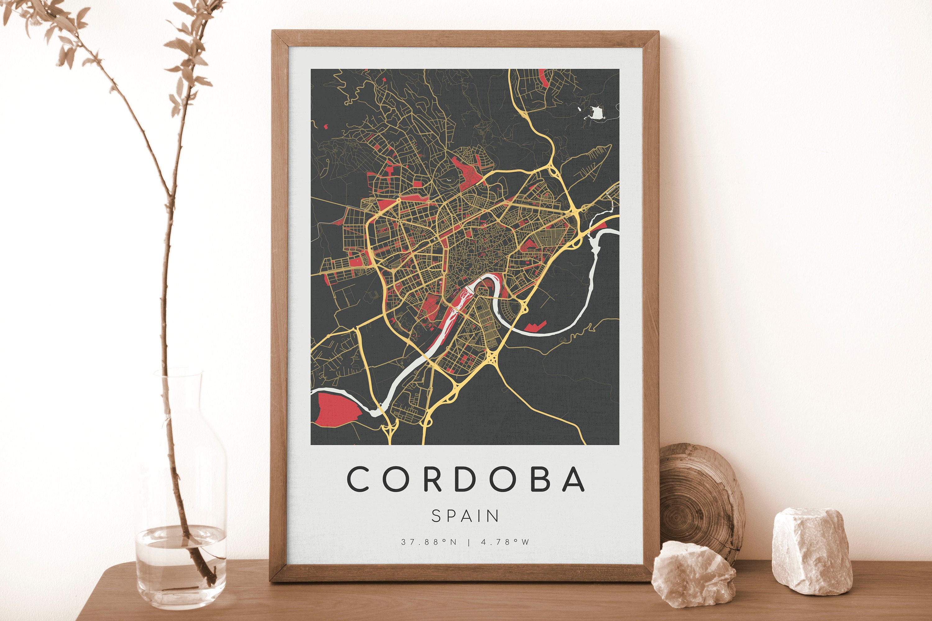 CORDOBA Spain Map Print Map of Cordoba Digital Wall Art - Etsy