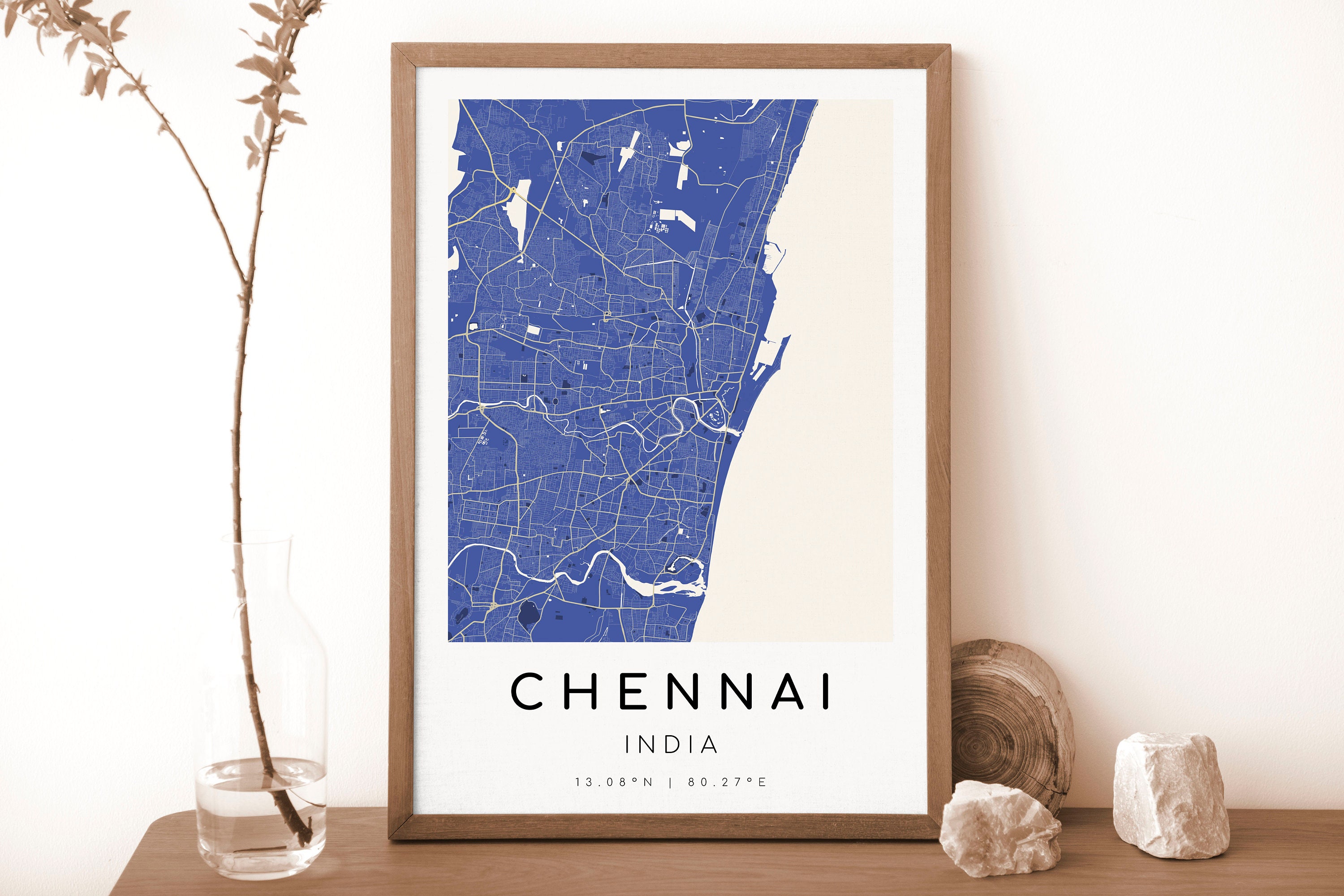 CHENNAI India Map Print Map of Chennai Digital Wall Art Chennai City ...