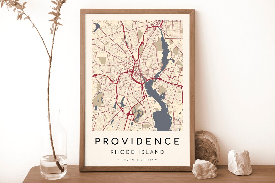 PROVIDENCE Rhode Island Map Print | Map of Providence | Digital Wall ...