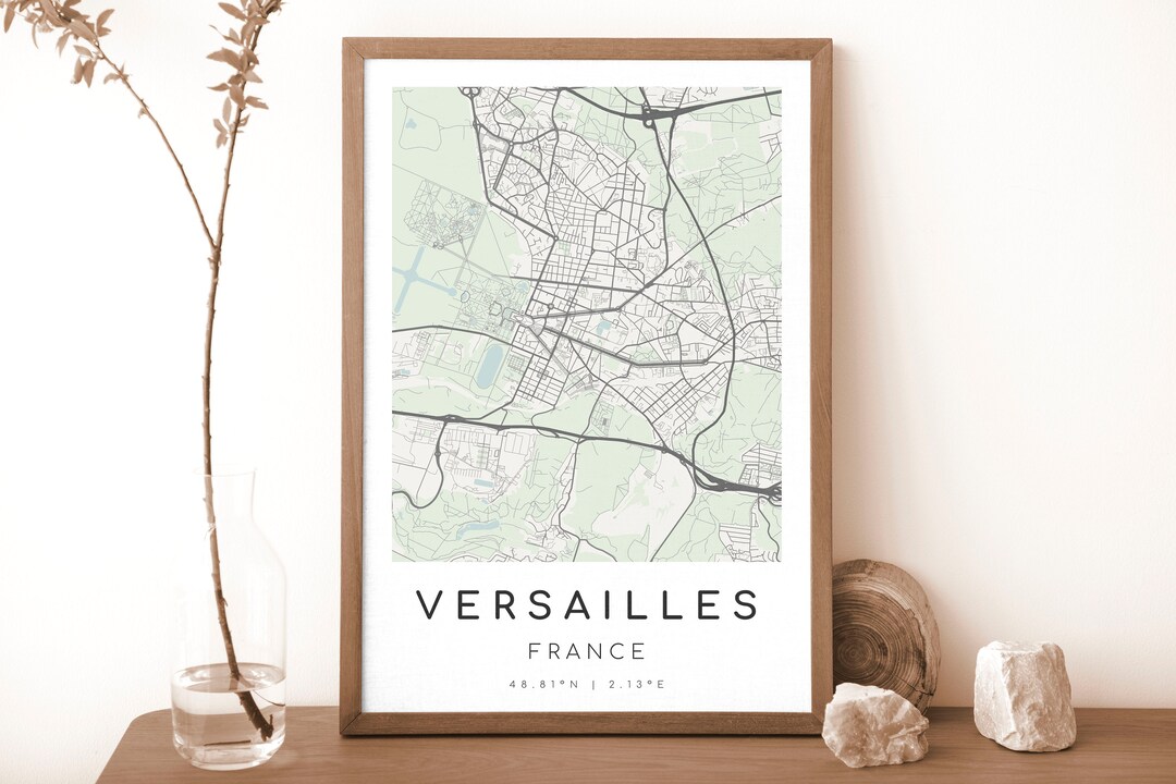 VERSAILLES France Map Print | Map of Versailles | Digital Wall Art ...