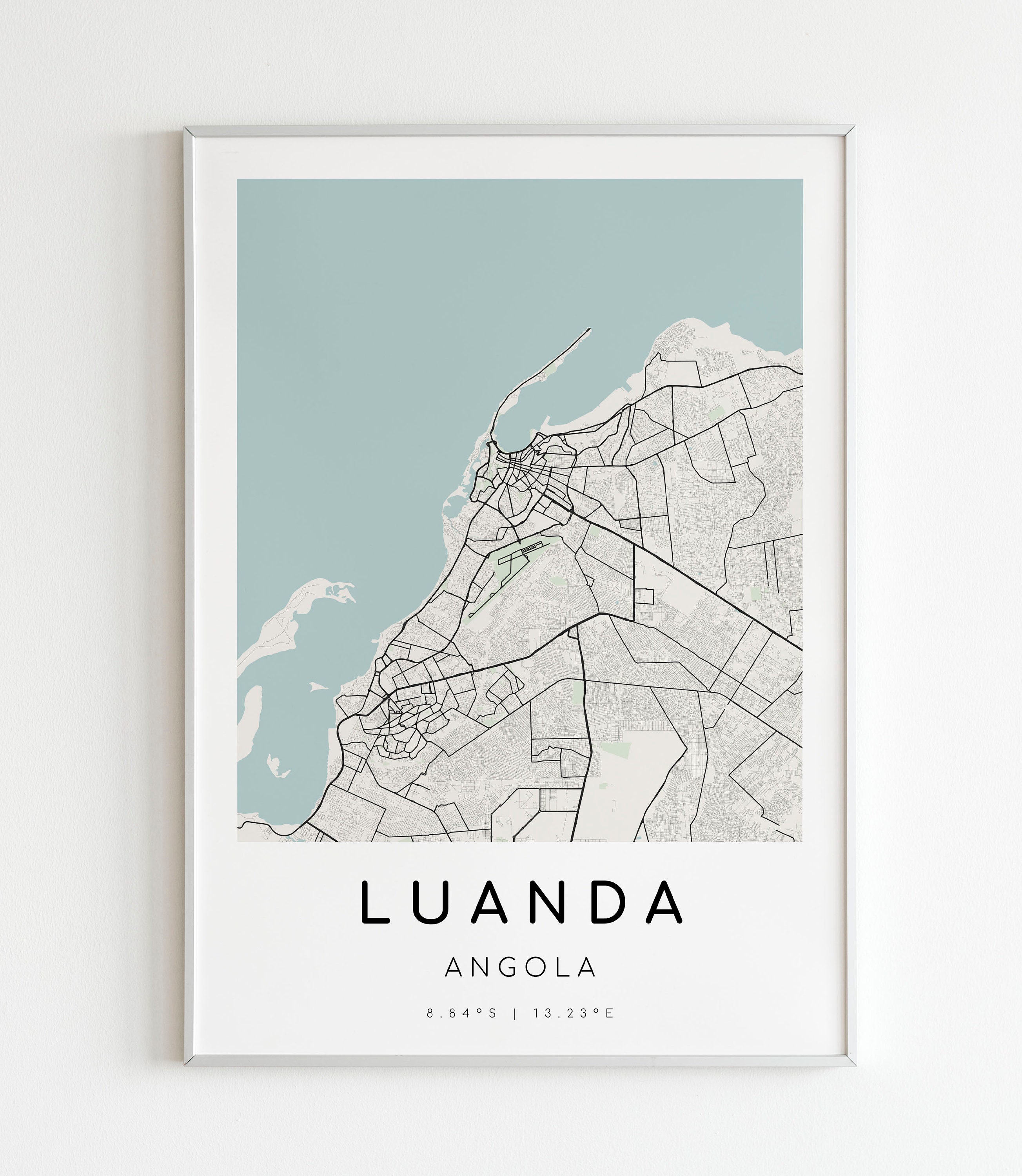 LUANDA Angola Map Print Map of Luanda Digital Wall Art Luanda City Map ...