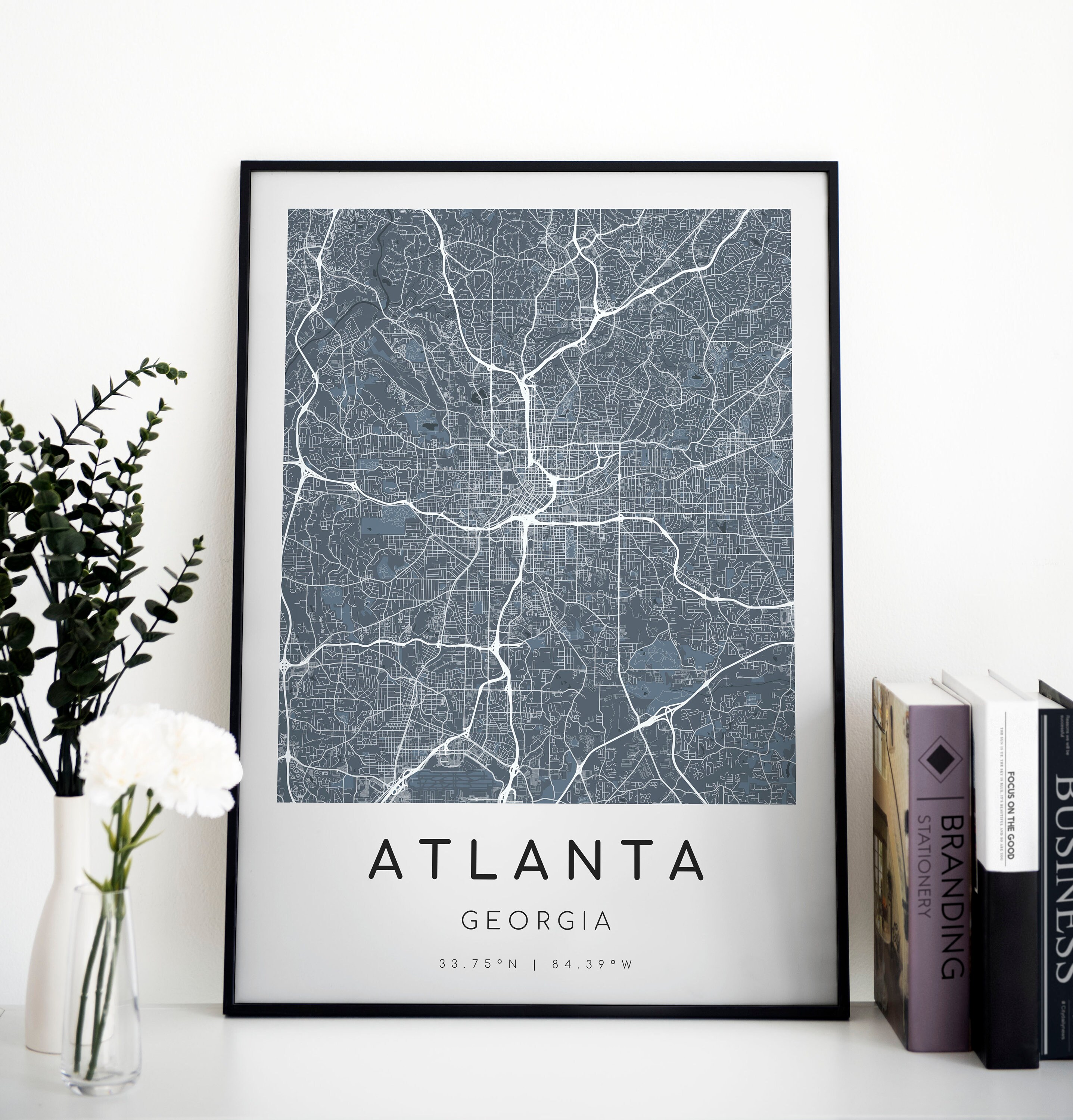 ATLANTA Georgia Map Print | Map of Atlanta | Digital Wall Art | Atlanta ...