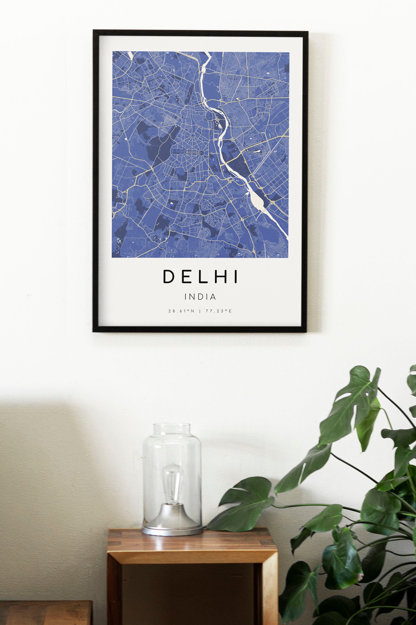 DELHI India Map Print Map of Delhi Digital Wall Art Delhi City Map ...