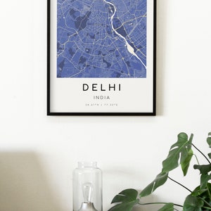 DELHI India Map Print | Map of Delhi | Digital Wall Art | Delhi City ...