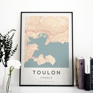 TOULON France Map Print | Map of Toulon | Digital Wall Art | Toulon ...