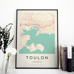 TOULON France Map Print | Map of Toulon | Digital Wall Art | Toulon ...