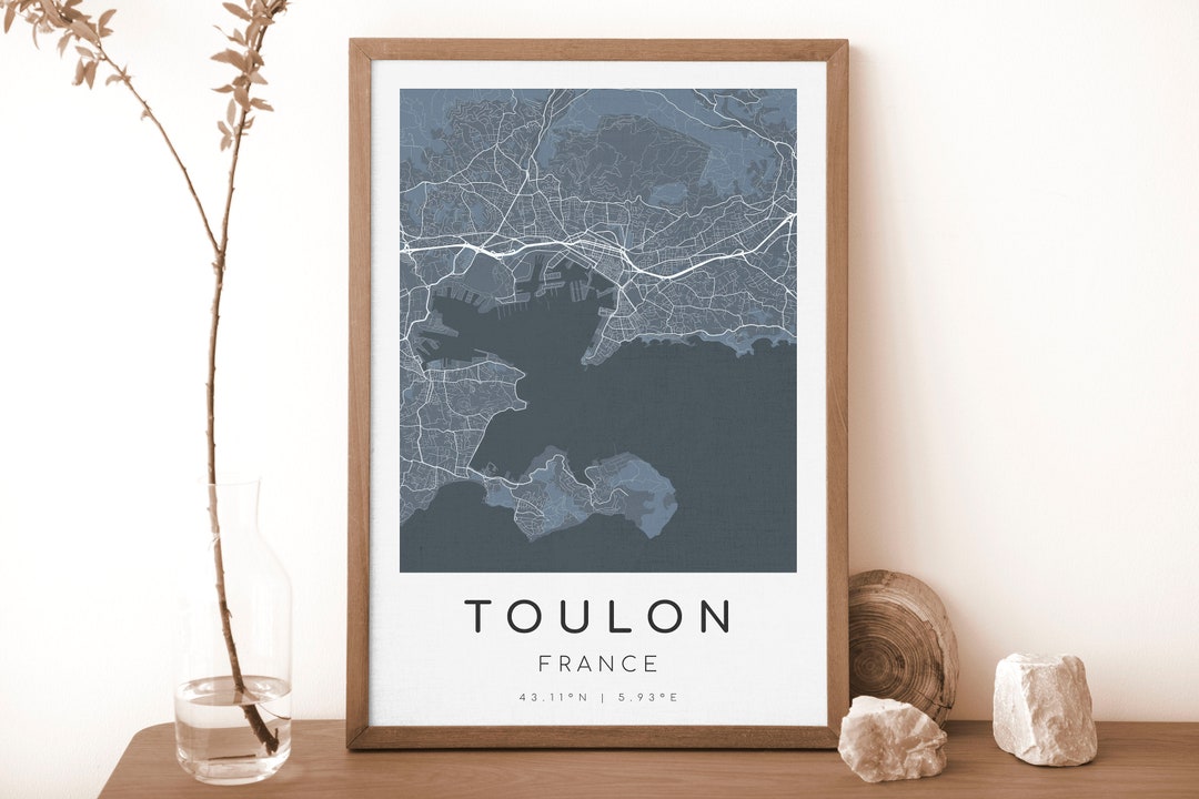 TOULON France Map Print | Map of Toulon | Digital Wall Art | Toulon ...
