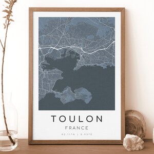 TOULON France Map Print | Map of Toulon | Digital Wall Art | Toulon ...