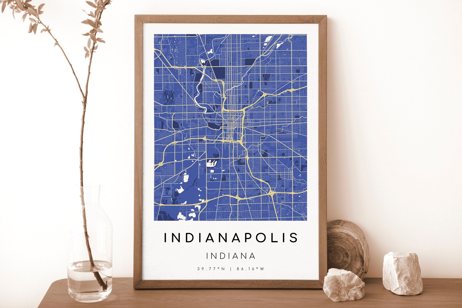 INDIANAPOLIS Indiana Map Print | Map of Indianapolis | Indianapolis ...