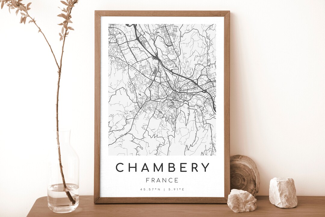 CHAMBERY France Map Print | Map of Chambery | Digital Wall Art ...