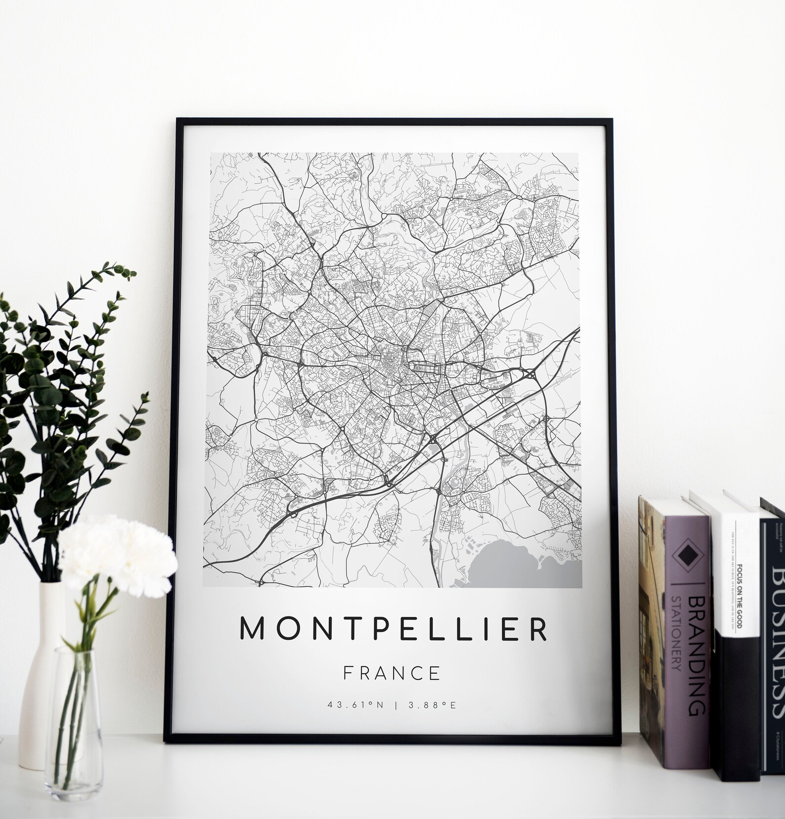 MONTPELLIER France Map Print | Map of Montpellier | Digital Wall Art ...
