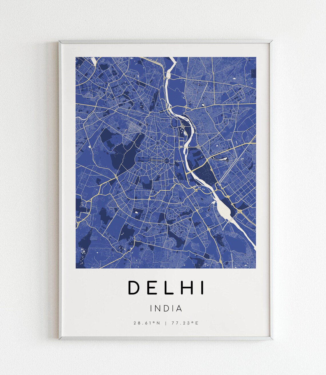 DELHI India Map Print Map of Delhi Digital Wall Art Delhi City Map ...