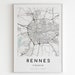 RENNES France Map Print Map of Rennes Digital Wall Art - Etsy