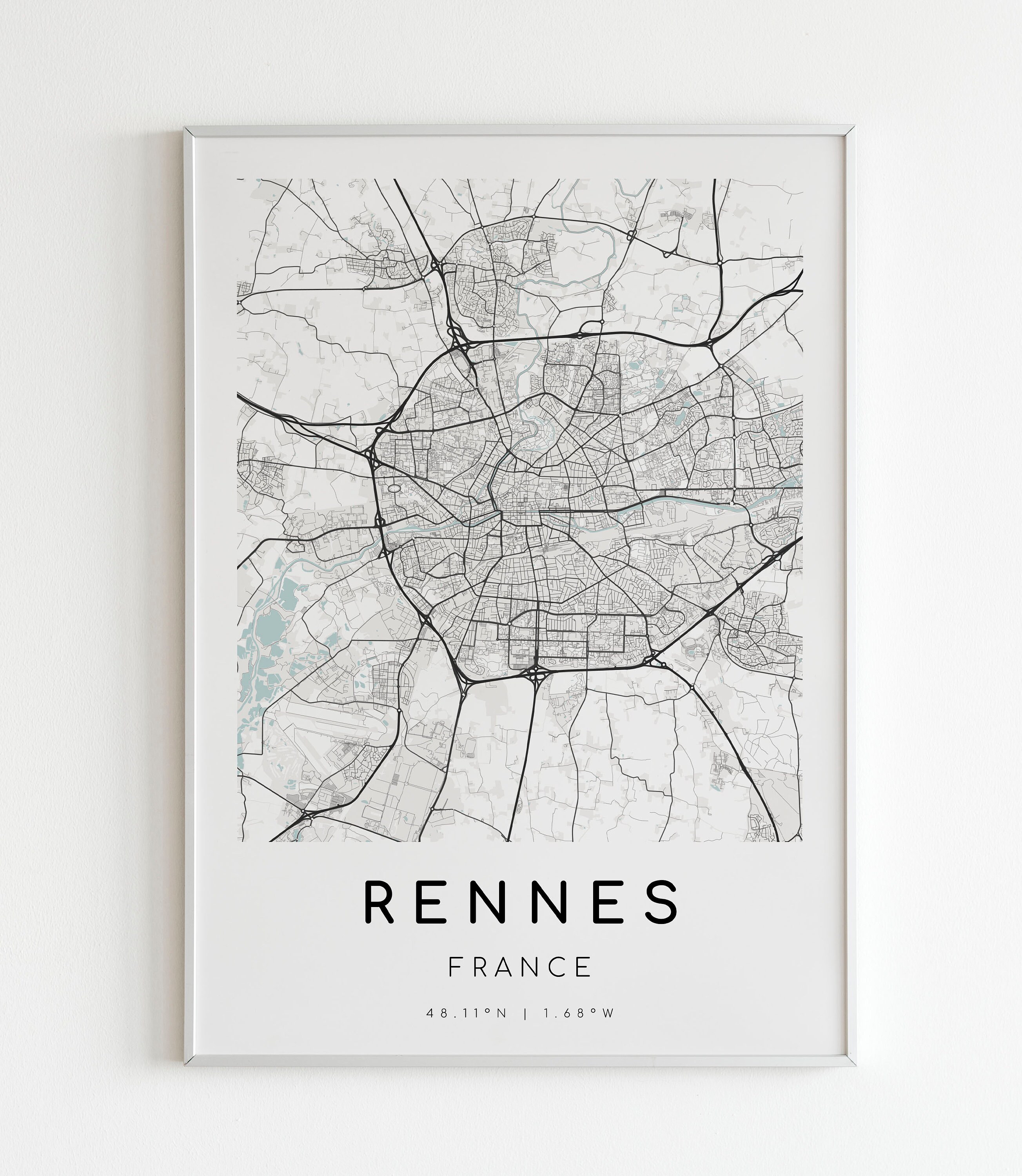 RENNES France Map Print Map of Rennes Digital Wall Art - Etsy