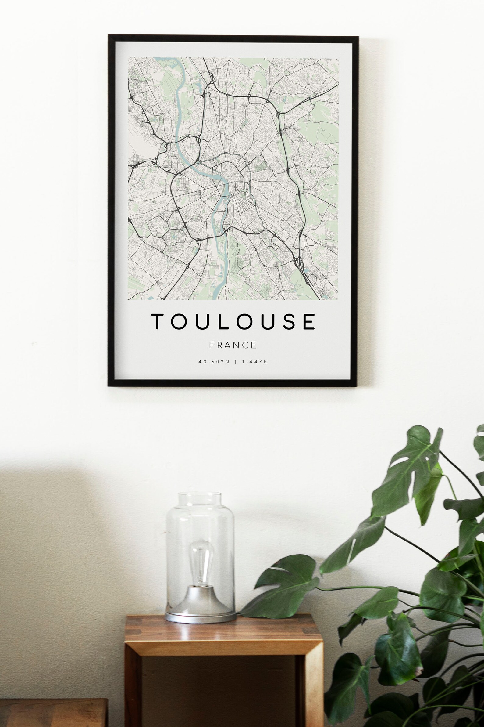 TOULOUSE France Map Print | Map of Toulouse | Digital Wall Art ...