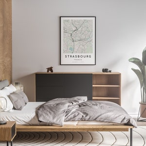 STRASBOURG France Map Print | Map of Strasbourg | Digital Wall Art ...