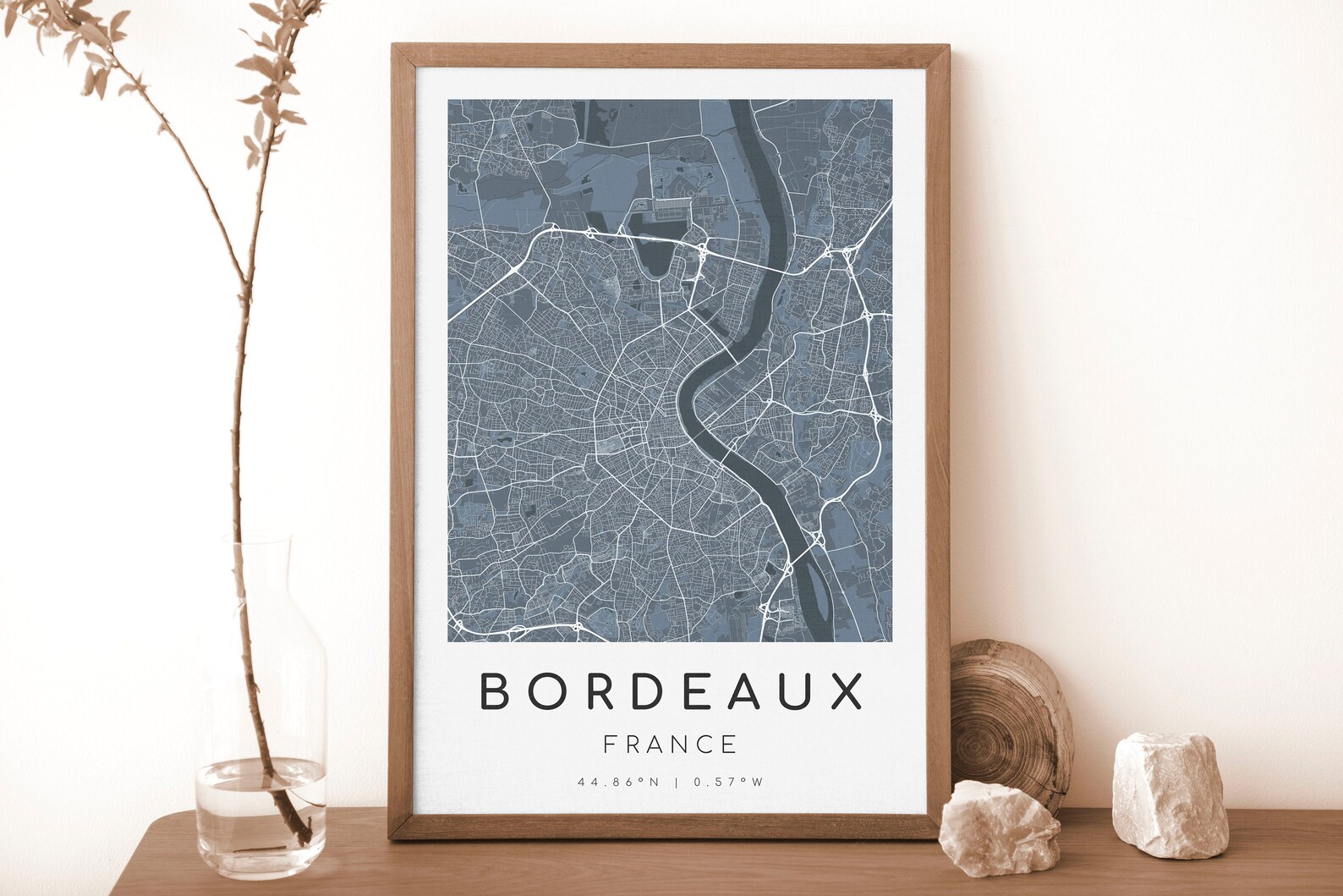BORDEAUX France Map Print | Map of Bordeaux | Digital Wall Art ...