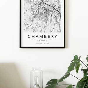 CHAMBERY France Map Print | Map of Chambery | Digital Wall Art ...