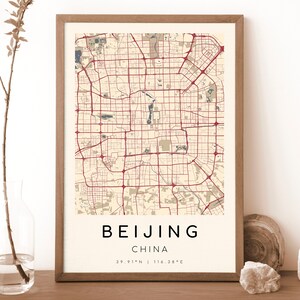 BEIJING China Map Print | Map of Beijing | Digital Wall Art | Beijing ...