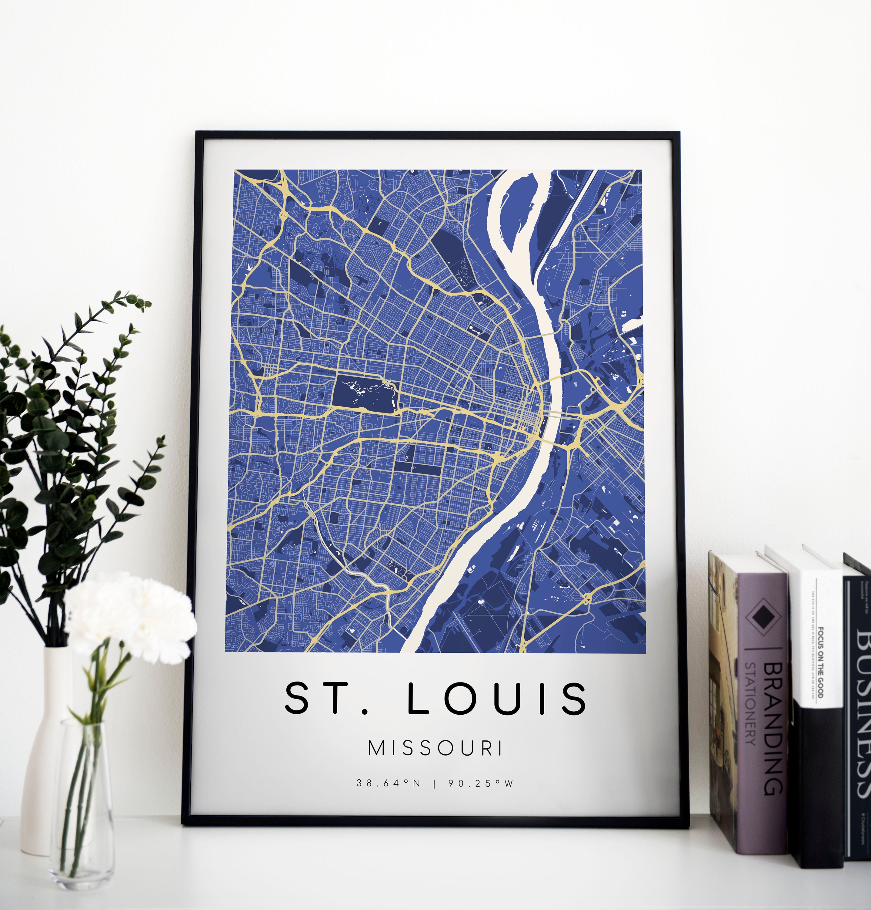 ST. LOUIS Missouri Map Print | Map of St. Louis | Digital Wall Art | St ...
