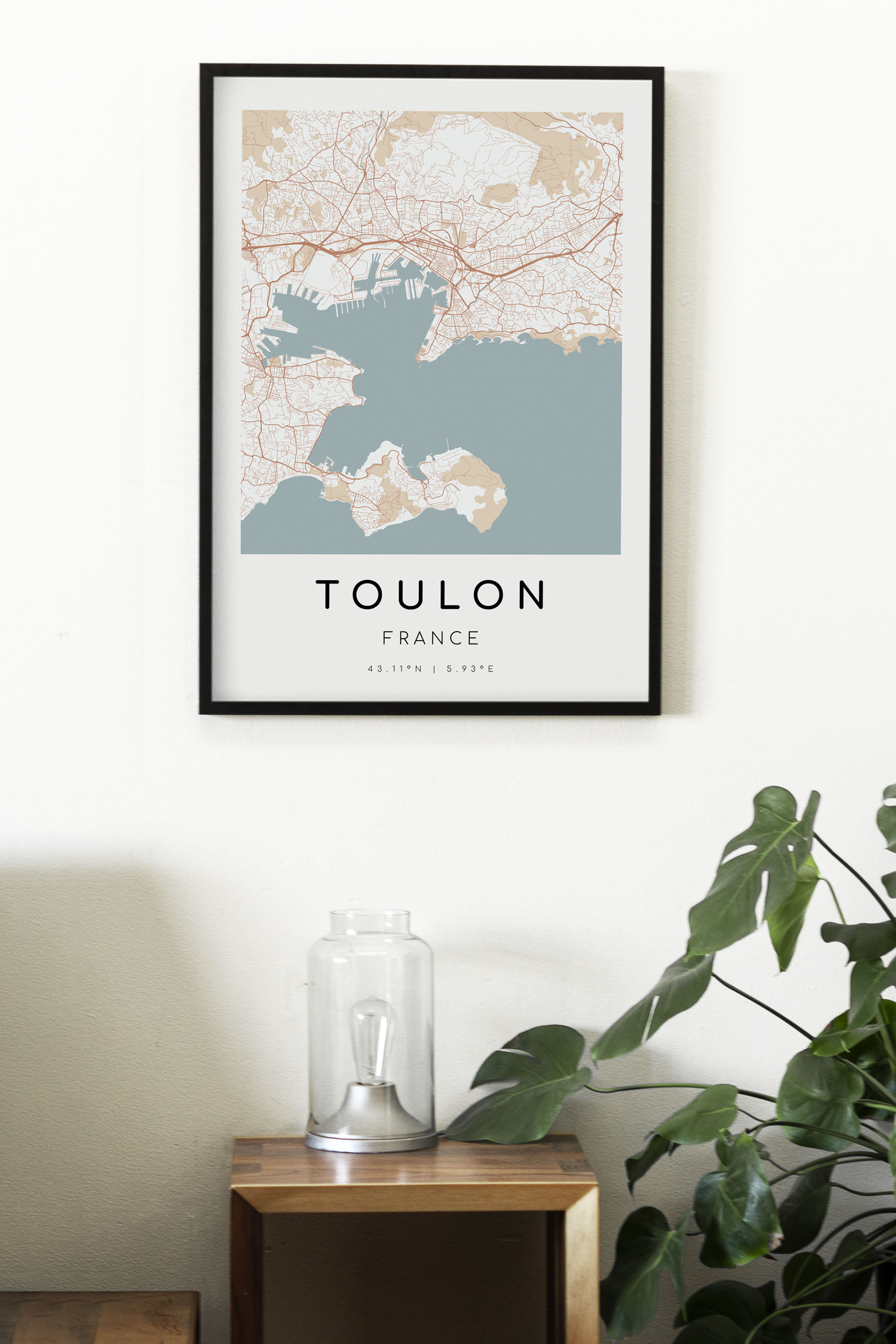 TOULON France Map Print | Map of Toulon | Digital Wall Art | Toulon ...