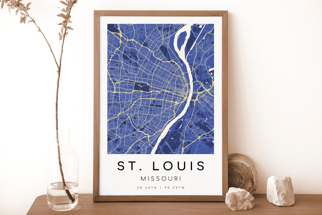 ST. LOUIS Missouri Map Print | Map of St. Louis | Digital Wall Art | St ...