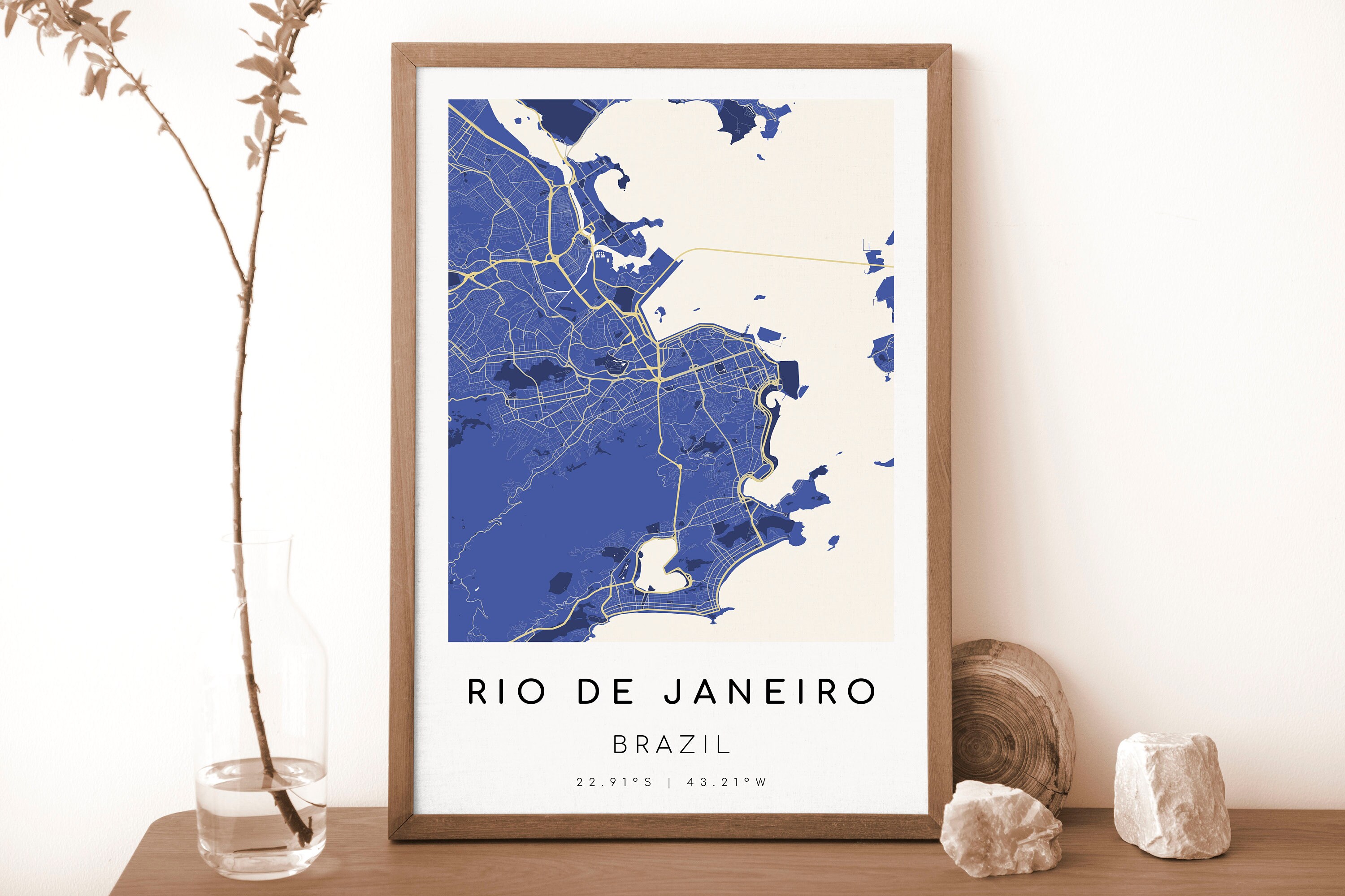 RIO DE JANEIRO Brazil Map Print | Map of Rio De Janeiro | Rio De ...