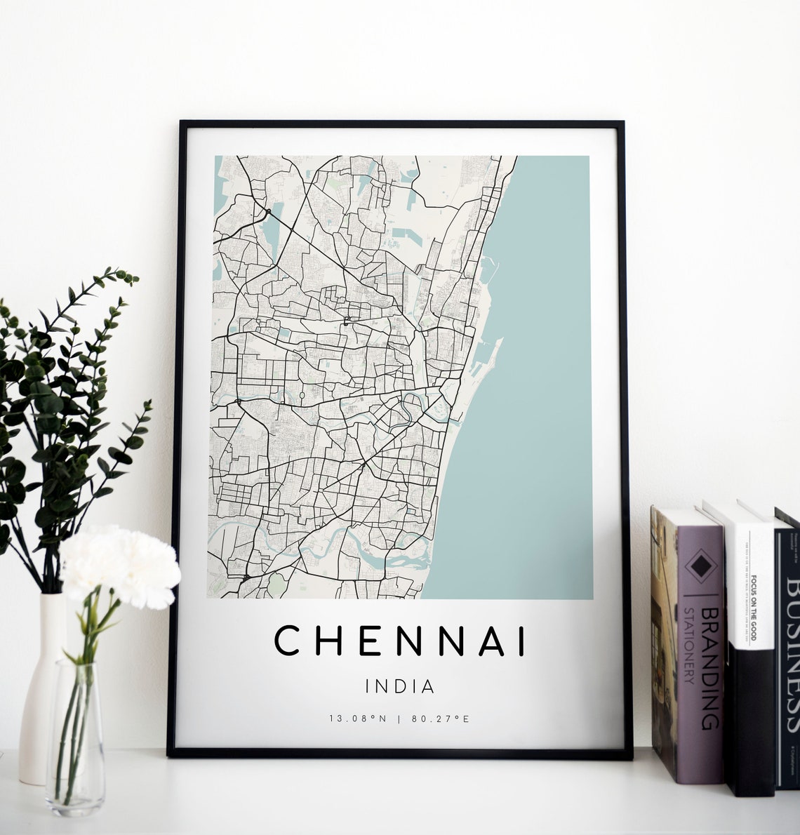CHENNAI India Map Print Map of Chennai Digital Wall Art Chennai City ...