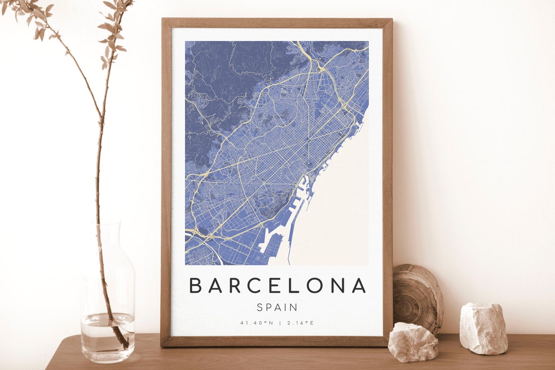 BARCELONA Spain Map Print | Map of Barcelona | Digital Wall Art ...