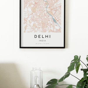 DELHI India Map Print | Map of Delhi | Digital Wall Art | Delhi City ...
