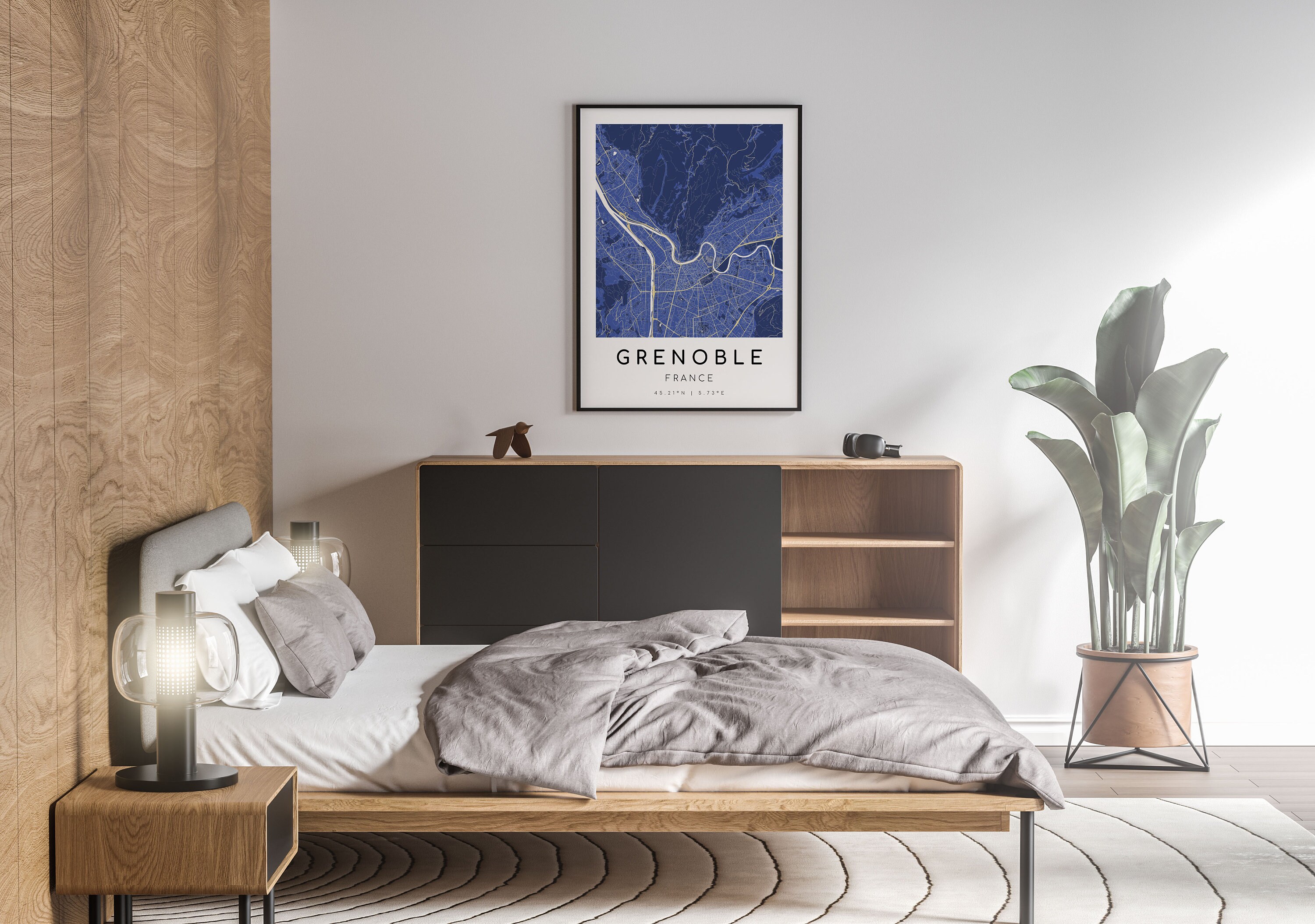 GRENOBLE France Map Print Map of Grenoble Digital Wall Art Grenoble ...