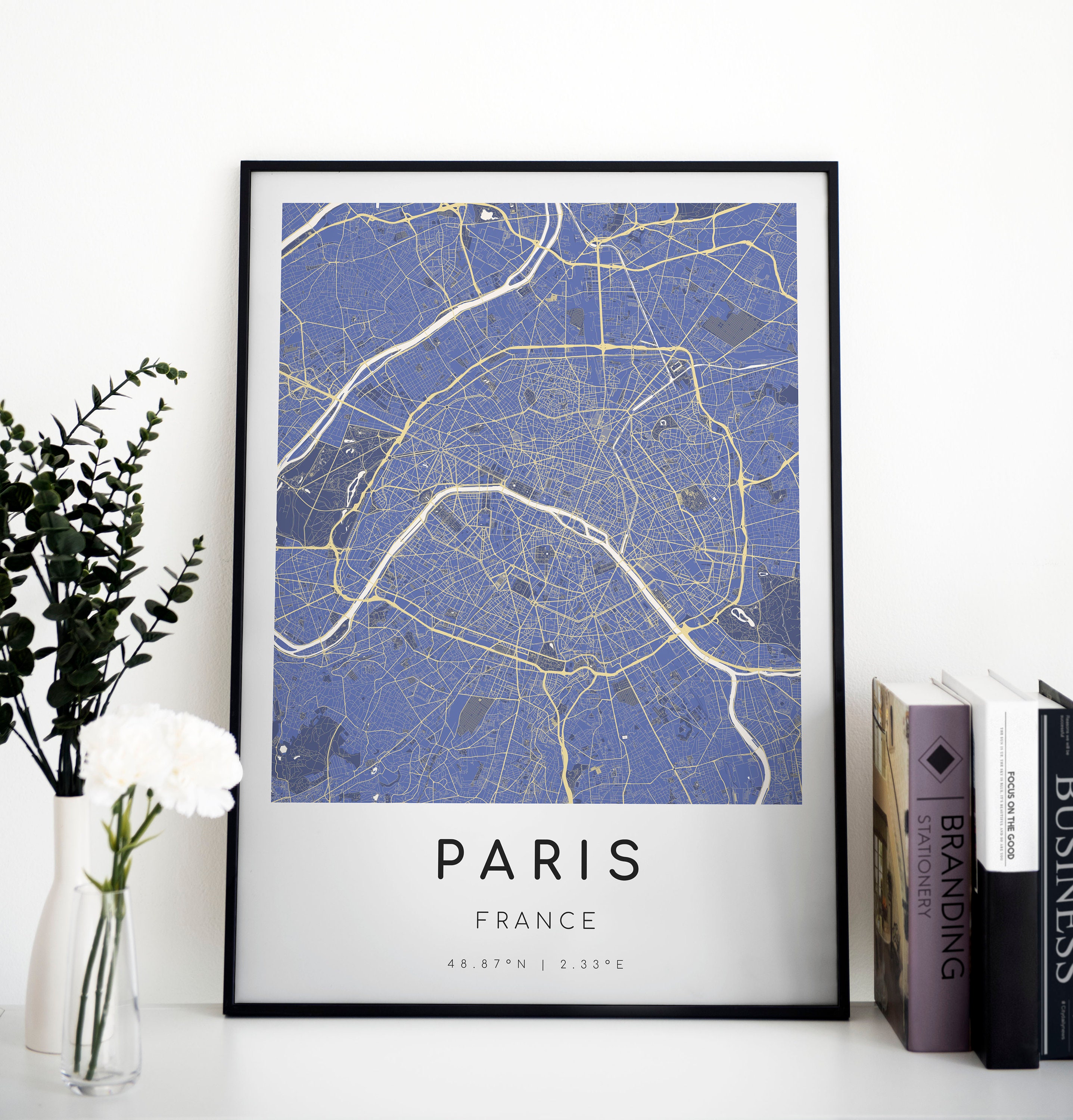 PARIS France Map Print Map of Paris Digital Wall Art Paris City Map ...