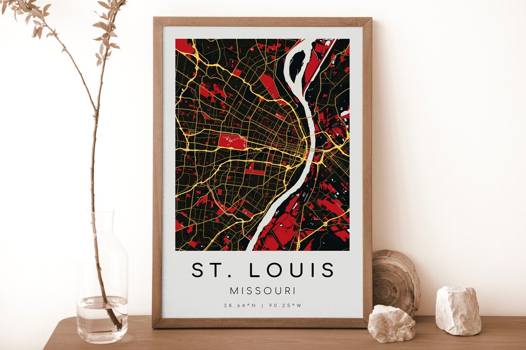 ST. LOUIS Missouri Map Print | Map of St. Louis | Digital Wall Art | St ...