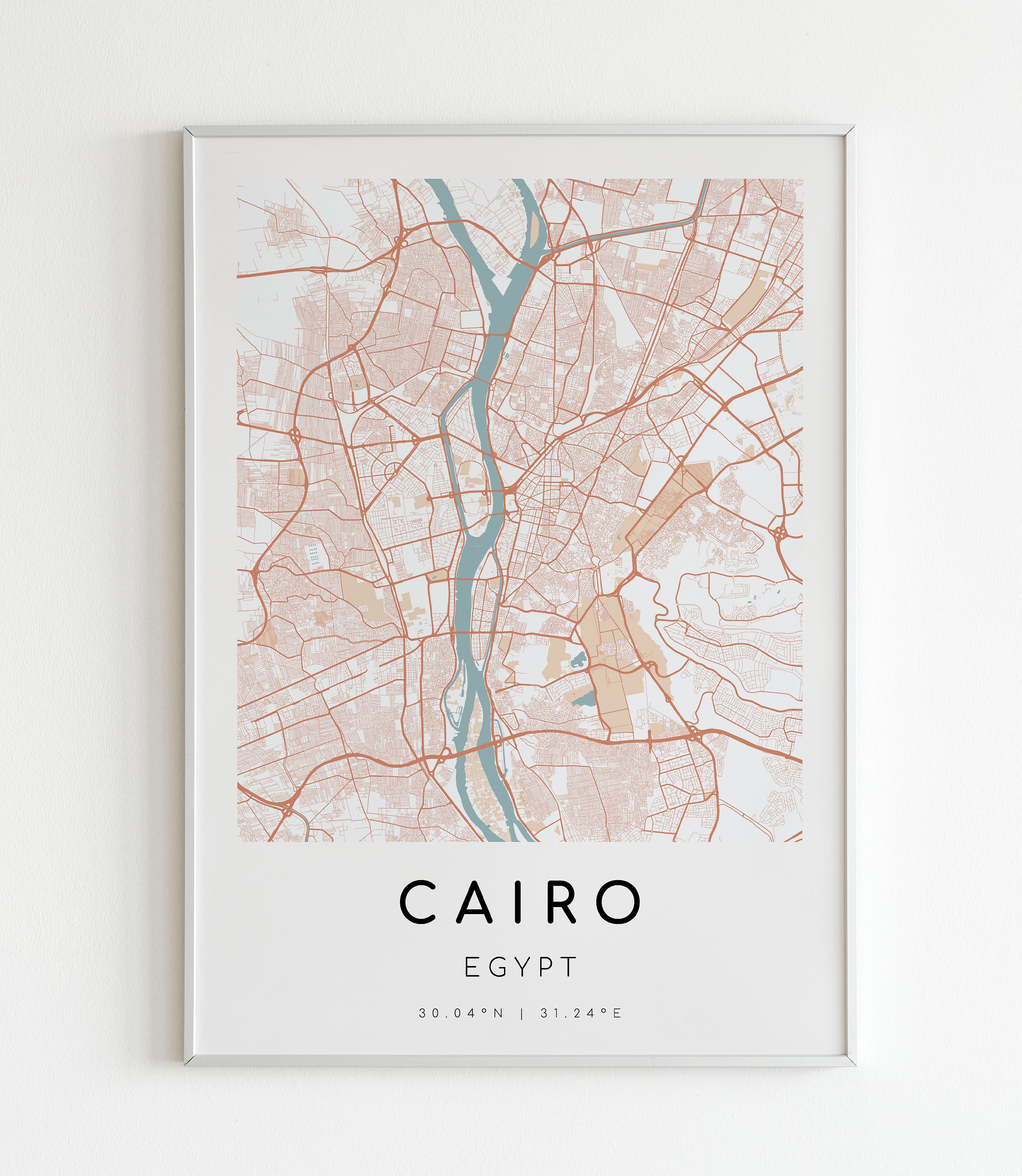 CAIRO Egypt Map Print Map of Cairo Digital Wall Art Cairo City Map ...