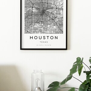 HOUSTON Texas Map Print | Map of Houston | Digital Wall Art | Houston ...