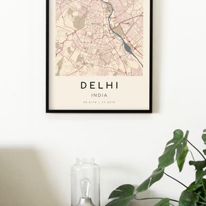 DELHI India Map Print | Map of Delhi | Digital Wall Art | Delhi City ...