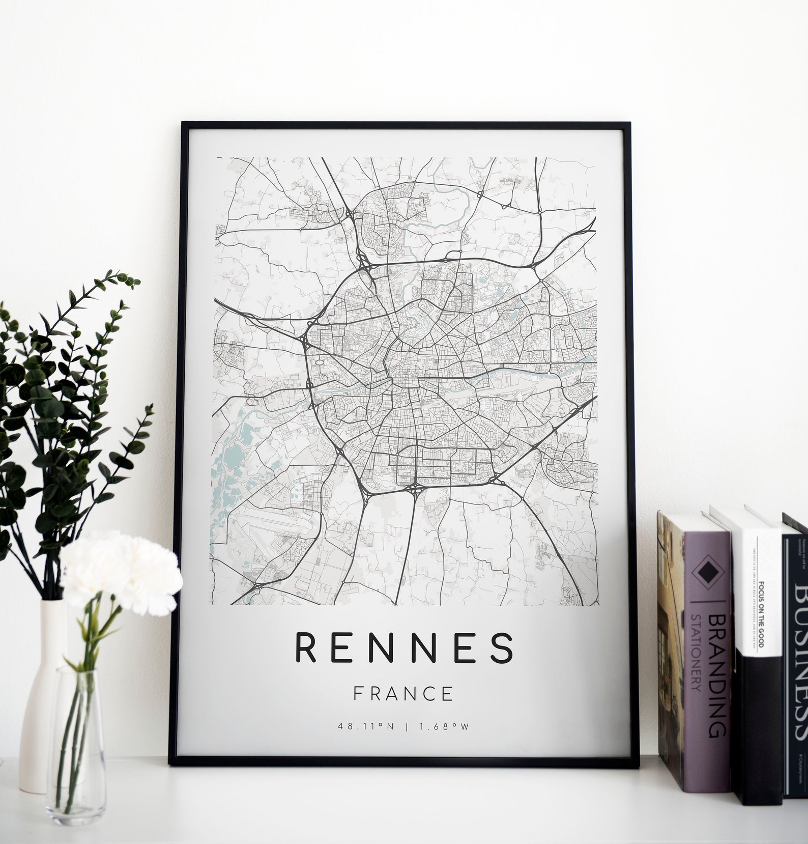 RENNES France Map Print Map of Rennes Digital Wall Art - Etsy