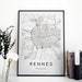 RENNES France Map Print Map of Rennes Digital Wall Art - Etsy