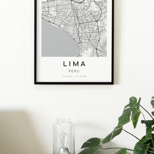 LIMA Peru Map Print | Map of Lima | Digital Wall Art | Lima City Map ...
