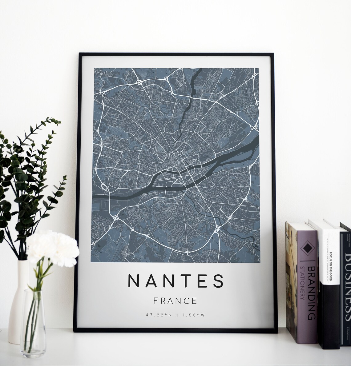 NANTES France Map Print | Map of Nantes | Digital Wall Art | Nantes ...